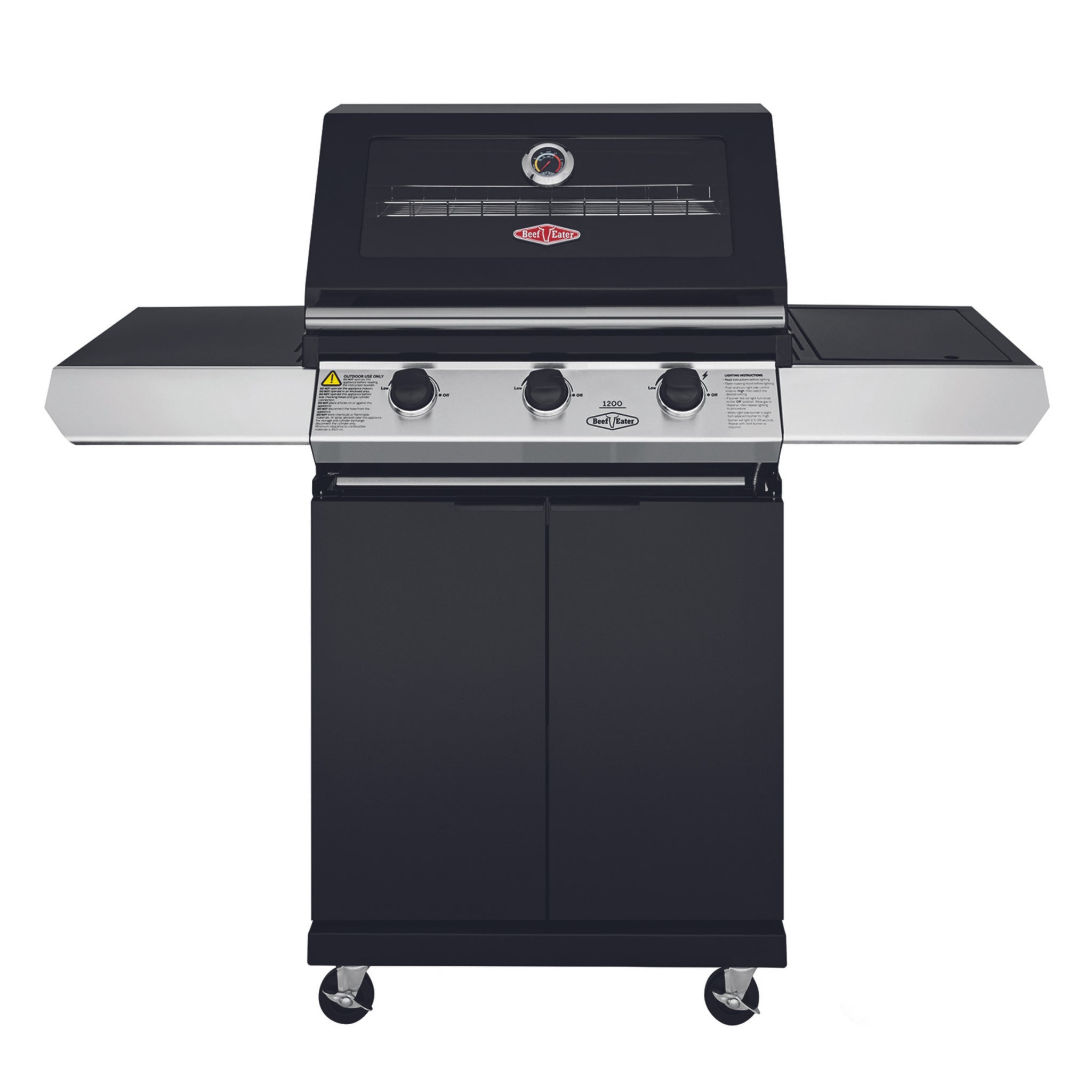 BeefEater 1200E 3 Burner Cabinet Trolley and sideburner
